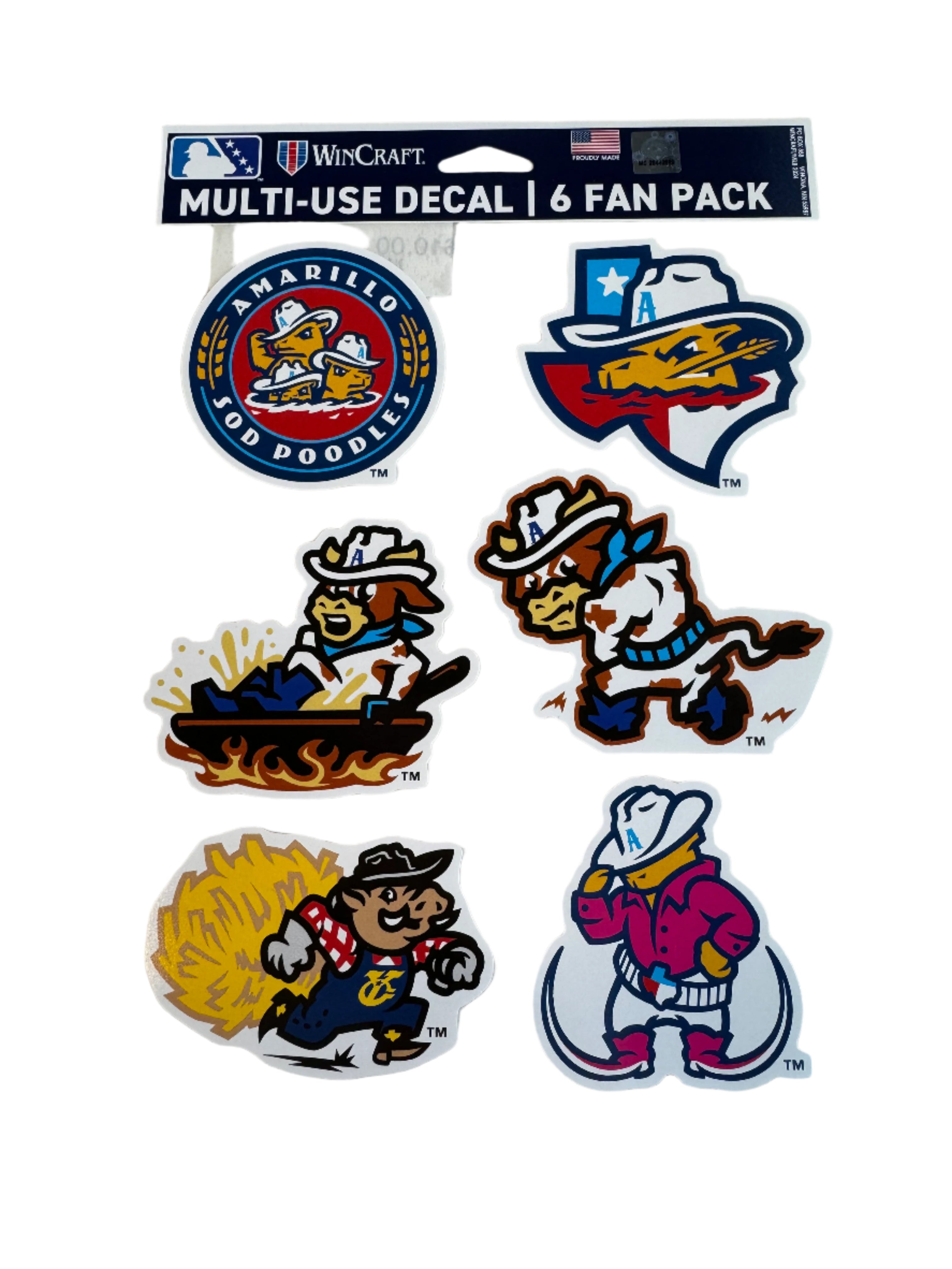 Amarillo Sod Poodles All Logo Decal 6 Fan Pack – Amarillo Sod Poodles ...